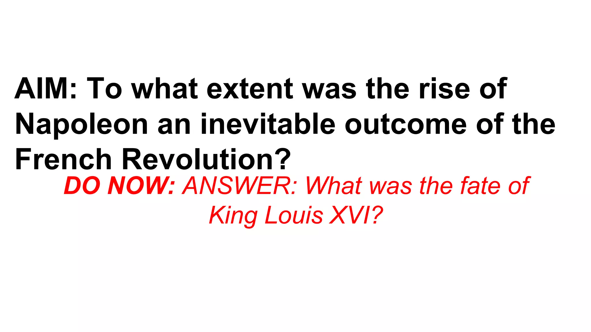 Rise of napoleon | PPTX | Politics