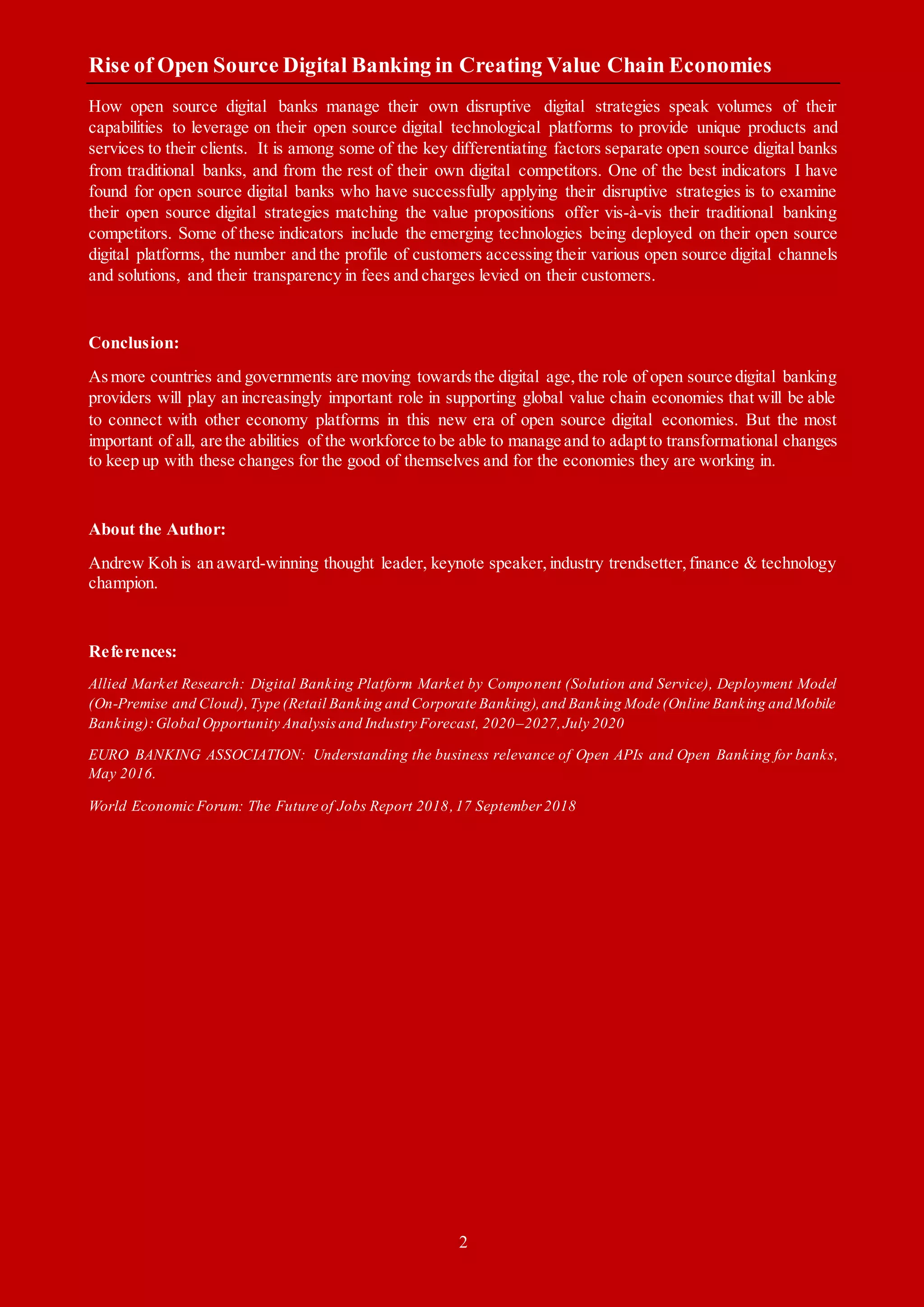 Rise of open source digital banking in creating value chain economies | PDF