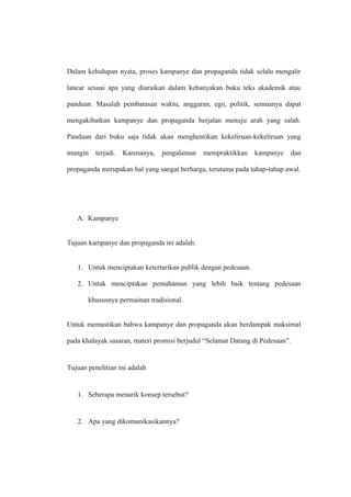 Riset formatif kampanye dan propaganda | DOC