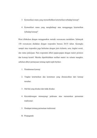 Riset formatif kampanye dan propaganda | DOC