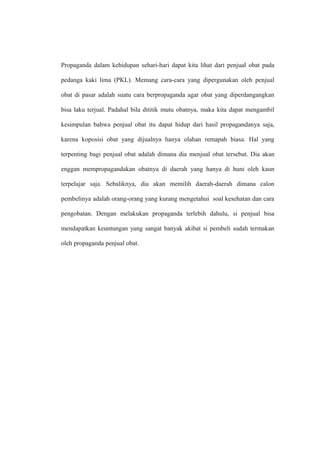 Riset formatif kampanye dan propaganda | DOC