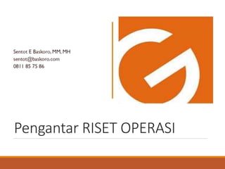 Riset operasi | PPTX