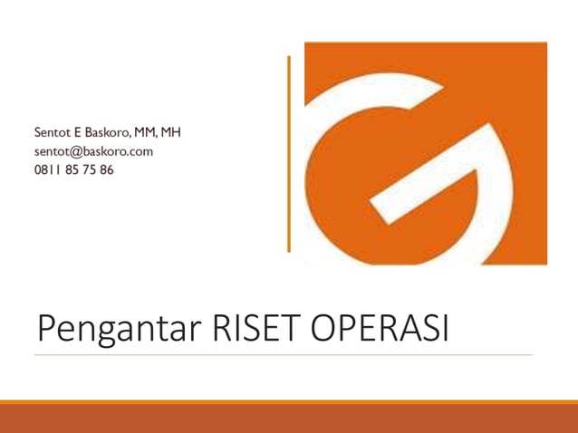 Riset operasi | PPTX