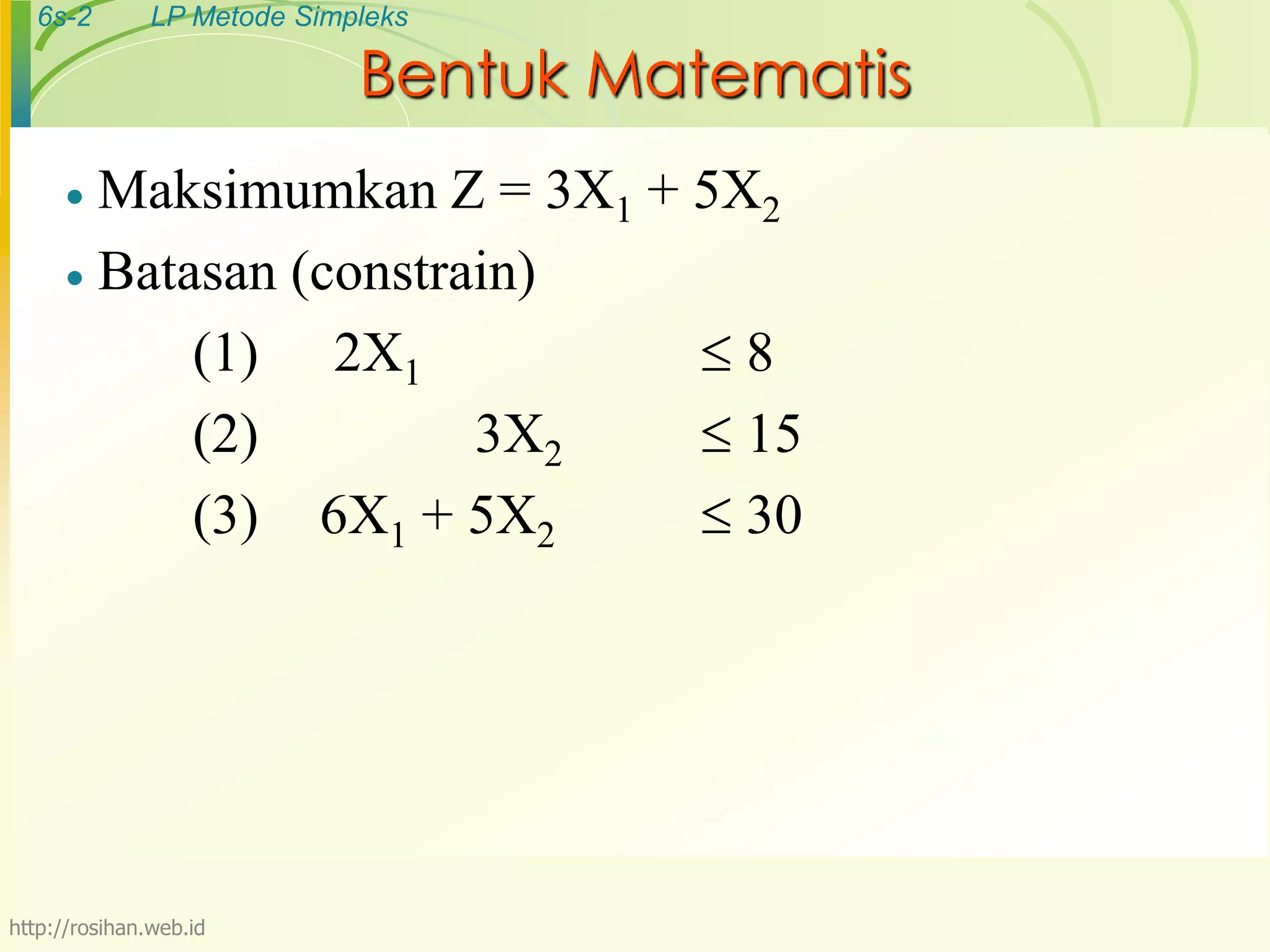 Risetoperasi 3-linear-programming-metode-simplex | PPTX