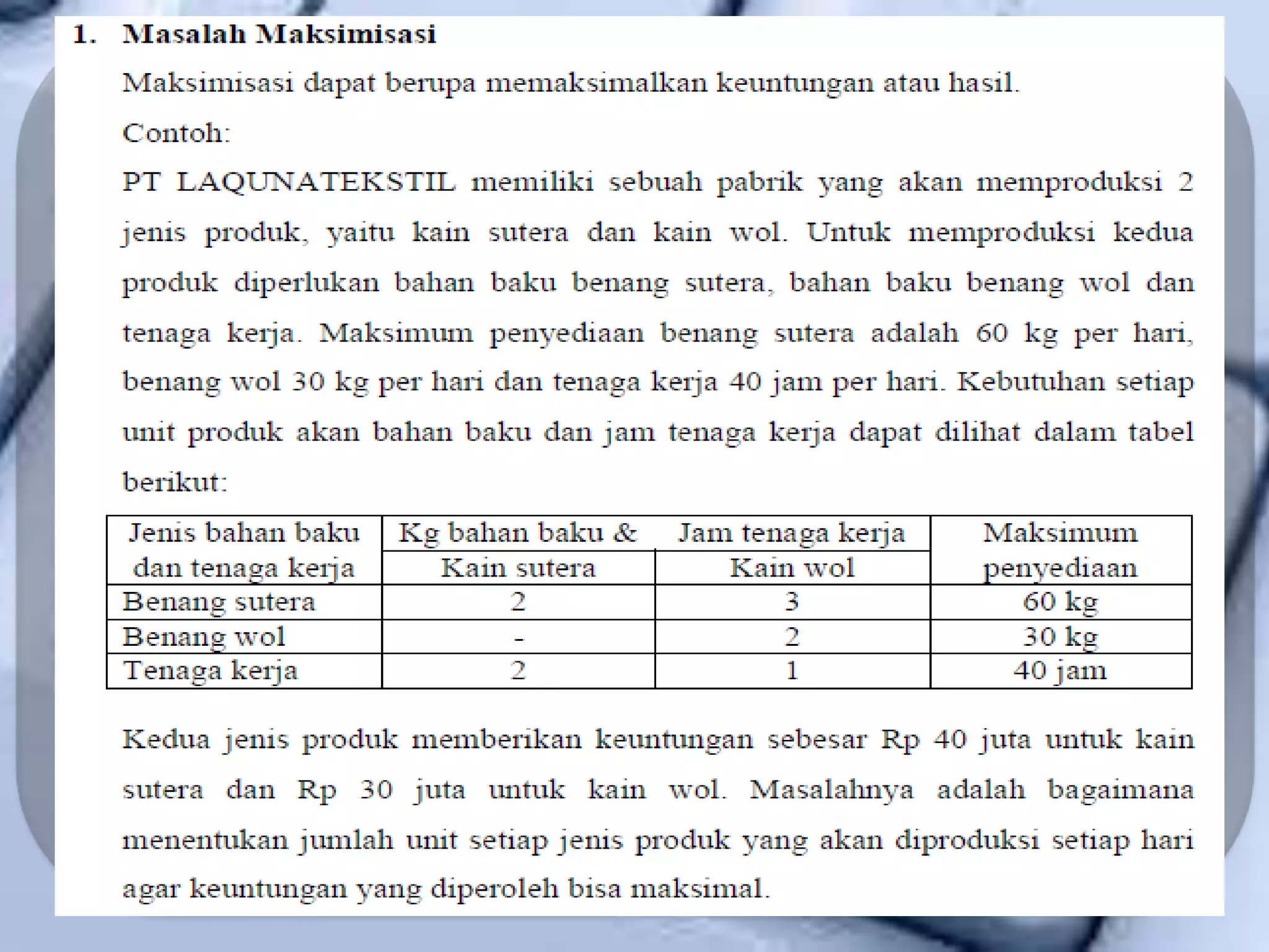 Riset operasi 1 | PPTX