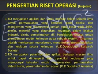 Riset operasi 1 | PPTX