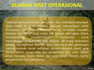 Riset operasi 1 | PPTX