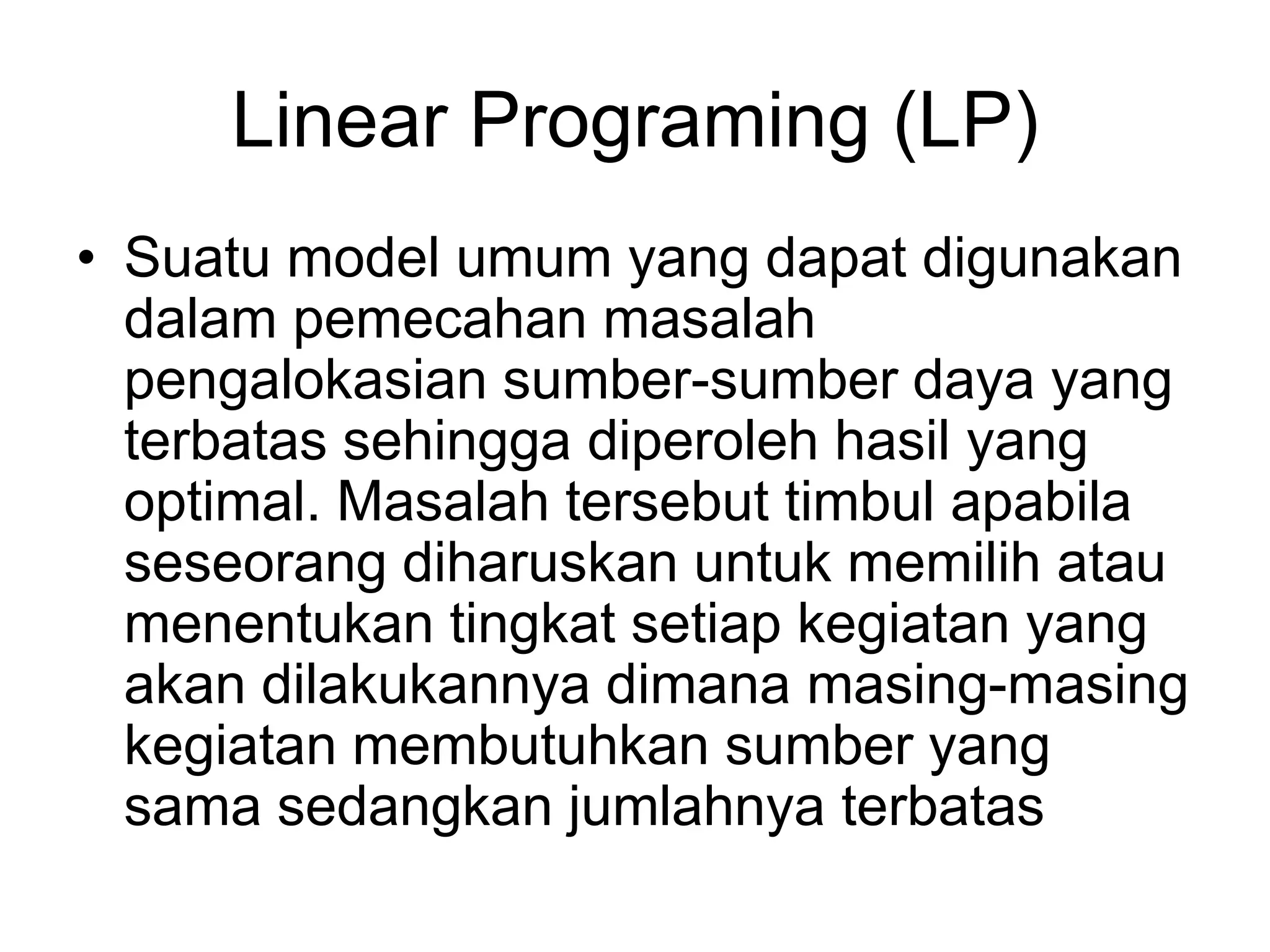 ITP UNS SEMESTER 2 Riset operasi (materi kuliah) | PPT