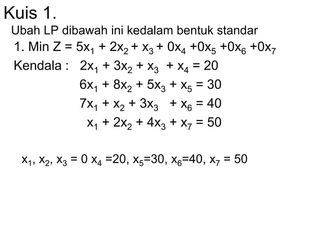 ITP UNS SEMESTER 2 Riset operasi (materi kuliah) | PPT