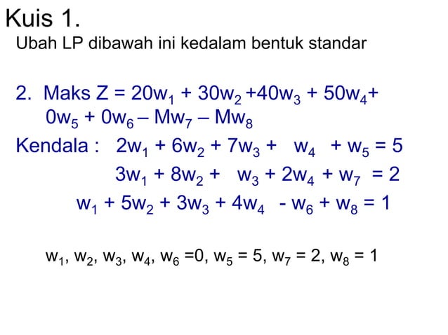 ITP UNS SEMESTER 2 Riset operasi (materi kuliah) | PPT