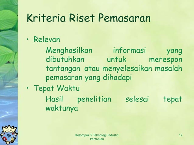 Riset pasar dan pemasaran | PPTX