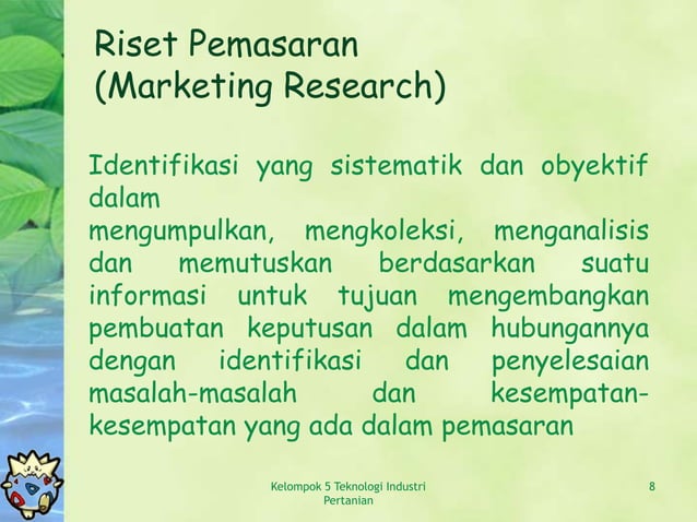 Riset pasar dan pemasaran | PPTX
