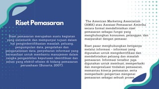 Penjelasan, Tujuan & Fungsi Riset Pemasaran | PPTX