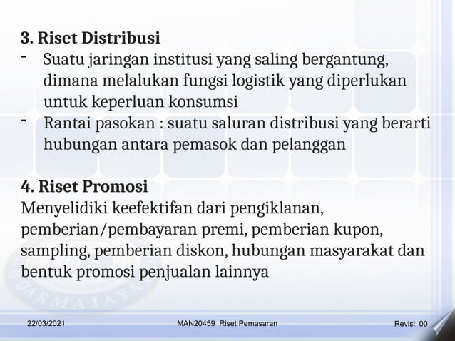 Pengenalan Riset Pemasaran dan bisnis untuk mahasiswa | PPT