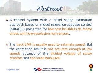 Model Reference Adaptive Control-Based Speed Control of Brushless DC ...