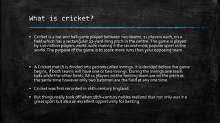 CRICKET | PPTX