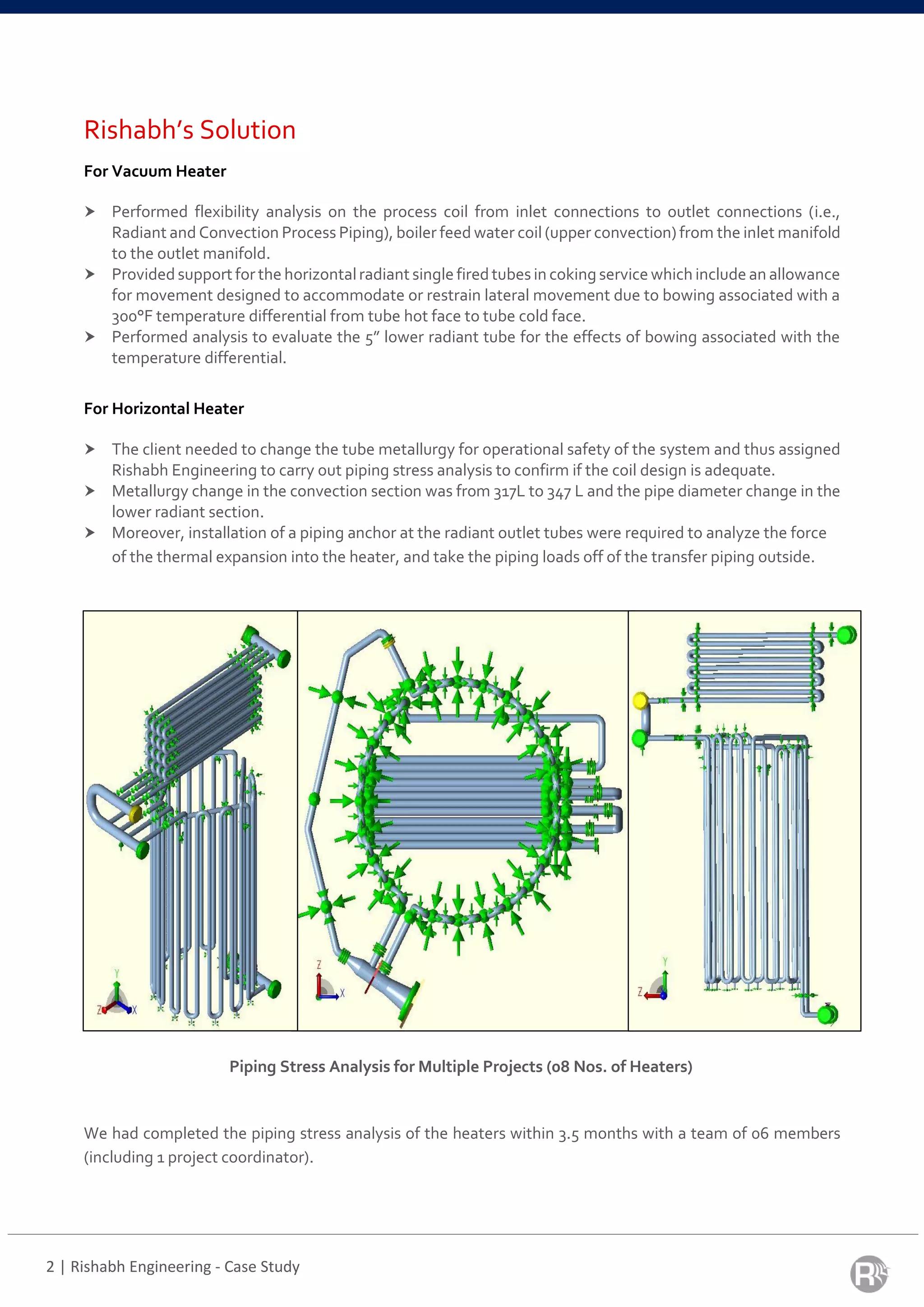 Piping Stress Analysis For Multiple Heaters for a Texas based ...