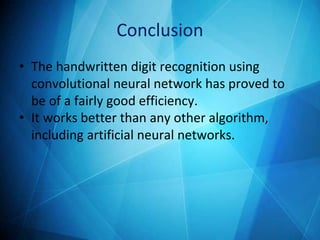 Handwritten Digit Recognition(Convolutional Neural Network) PPT | PPTX
