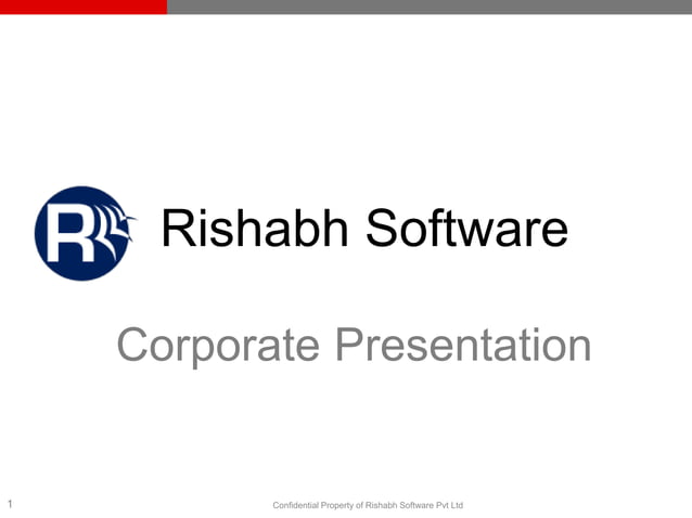 Rishabh Software - Corporate Presentation | PDF | Computer Software and Applications | Computing