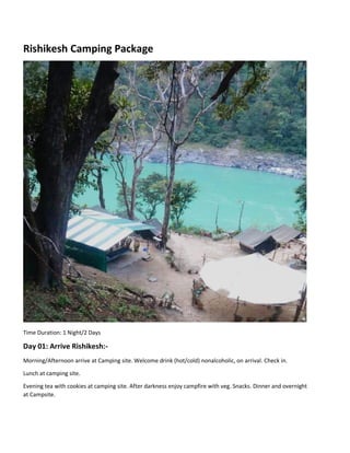 Rishikesh Rafting Packages, Rafting in Rishikesh, Camping in Rishikesh | PDF