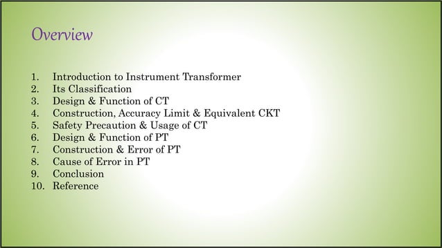 Instrument Transformer Presentation | PPTX | Computer Networking | Computing