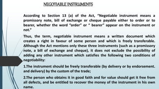 Various types of Negotiable Instruments | PPTX