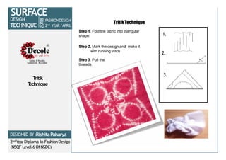 Rishita Pahariya ,Fashion Design ,Dezyne E'cole College | PPT