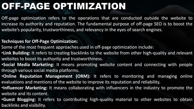 Search engines optimization in digital marketing | PPTX