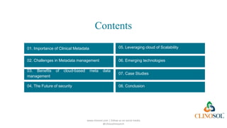 Secure and Scalable: The Future of Clinical Metadata Management in the ...