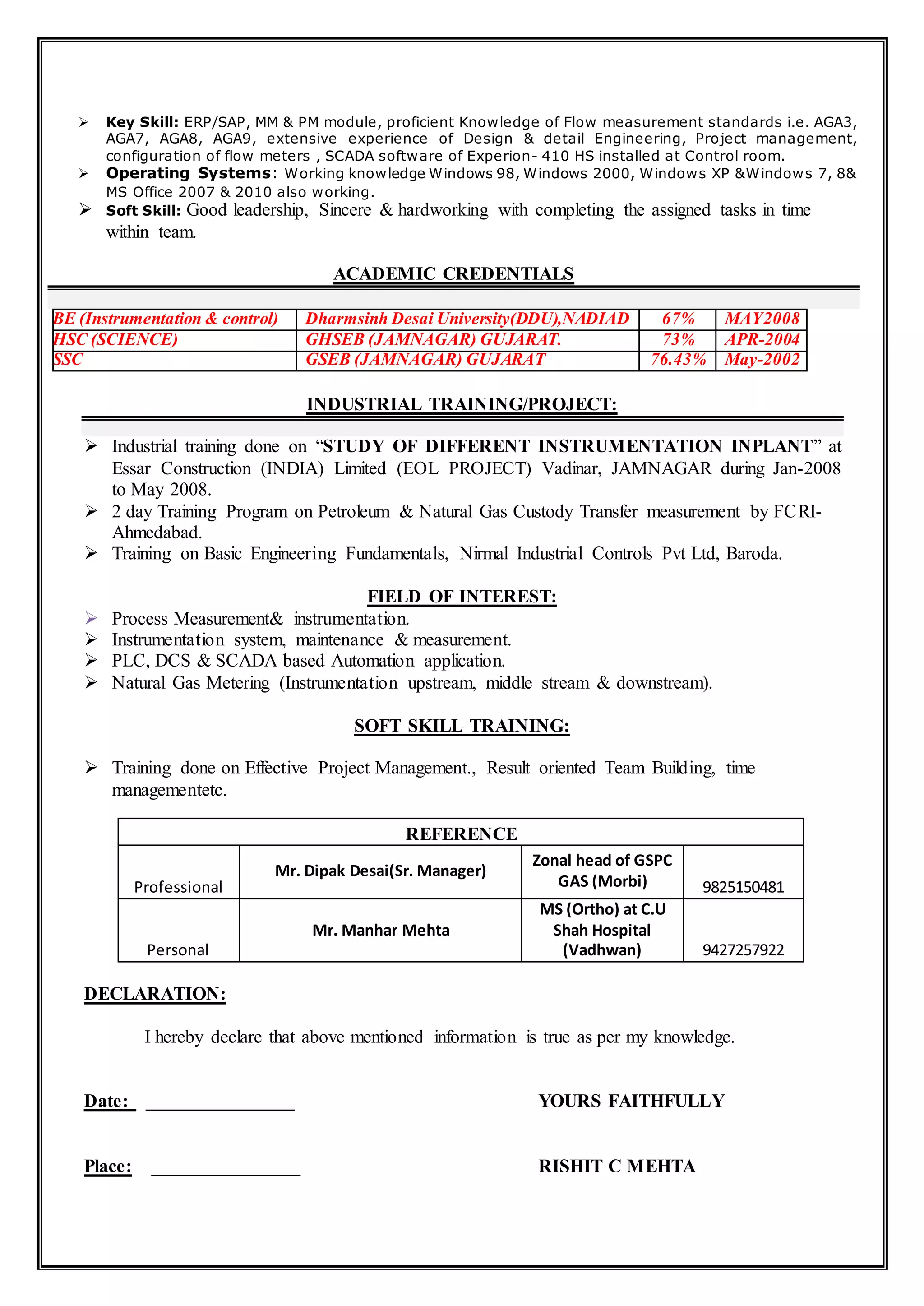Rishit resume 2015 | DOCX