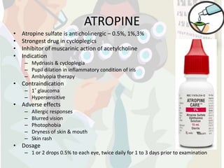 DRUGS IN OPHTHALMOLOGY | PPTX