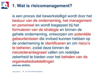 Risicomanagement vtw definitief | PPT