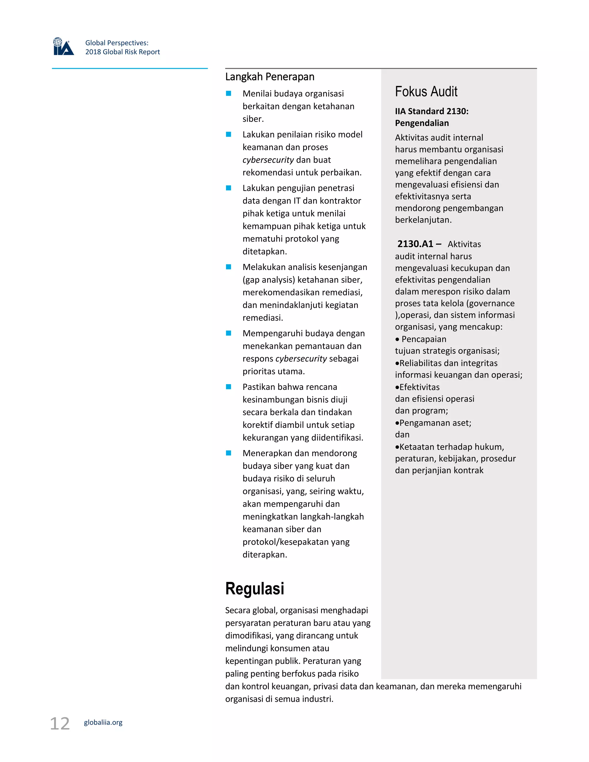 Risiko risiko puncak-internal audit-global isu 2019_Chief Executive Audit | PDF