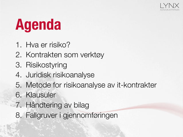 Risikoanalyse av it-kontrakter | PPT