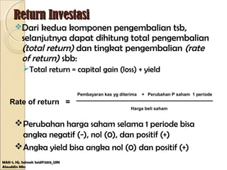 Risiko dan return investasi | PPT