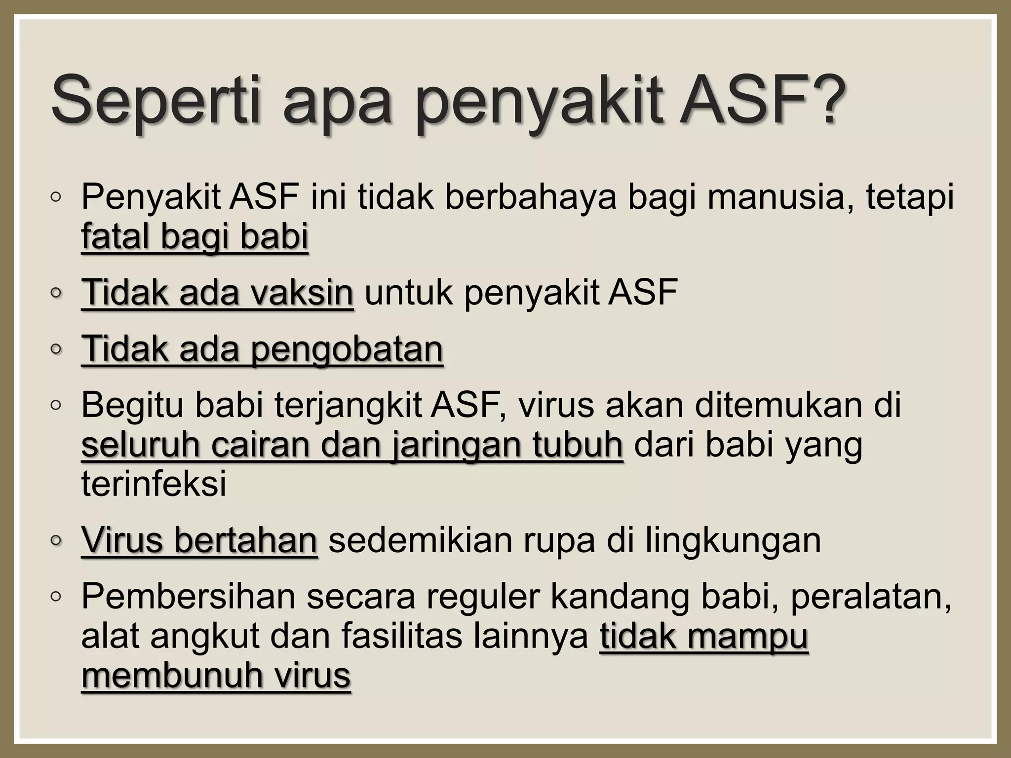 Risiko Masuknya African Swine Fever dan Potensi Kerugiannya - Ditkeswan ...