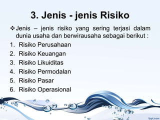 Risiko usaha dan pembuatan keputusan | PPTX
