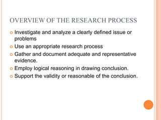 THE ACCOUNTING RESEARCH PROCESS | PPT