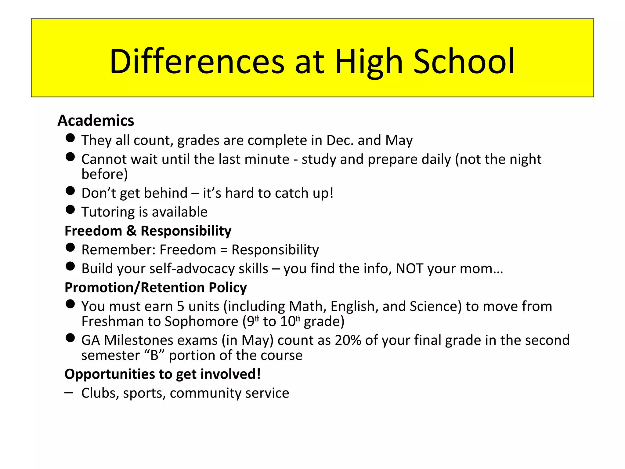 Rising 9th Grade Advisement Presentation | PPT