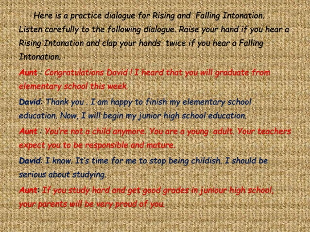 Rising and Falling Intonation | PPTX | Education