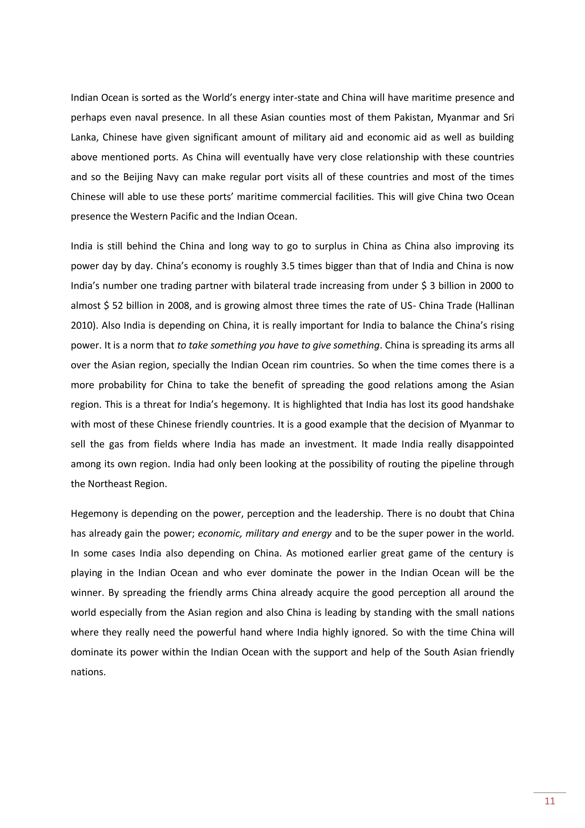 Rising china’s growing presence in South Asia and the Indian ocean.Will ...