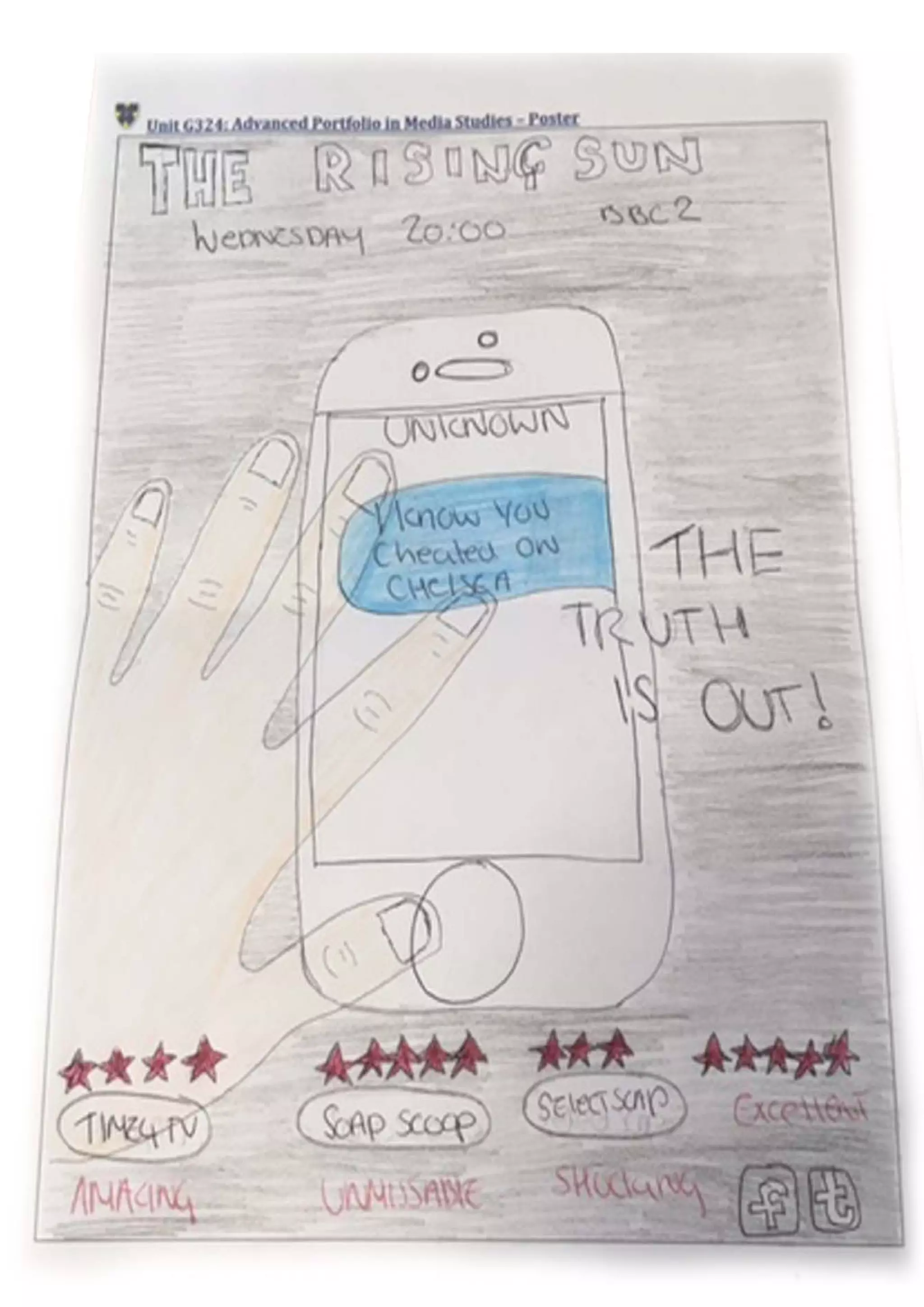 The Rising Sun Poster- Hand Drawn Draft | PDF