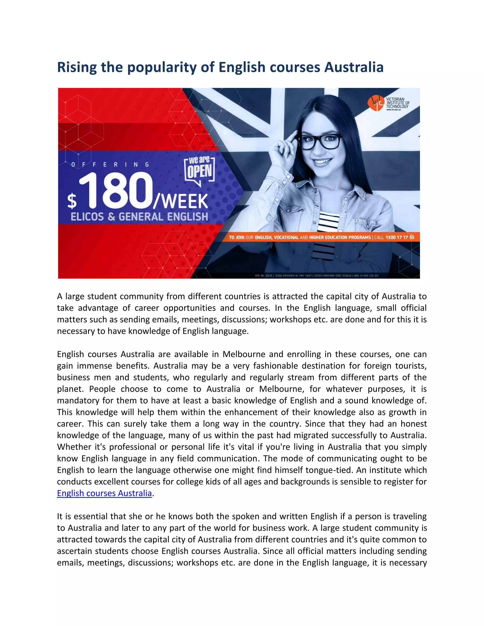English courses Australia | PDF