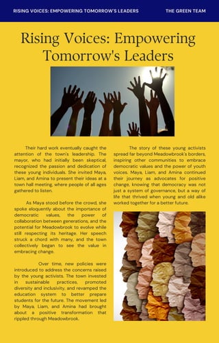 Rising voices by a Green team.pdf | Civic affairs | Politics