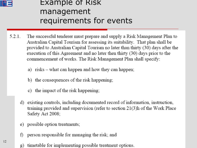 Risk Management for events: an introduction | PPT