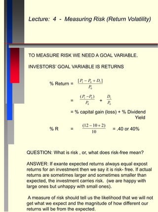 Risk and return relationship shows in historically | PPT