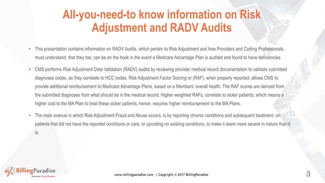 Presentation on How to Encounter CMS & HHS RADV Audits [CEU] | PPTX