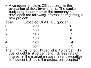 Risk Analysis & Capital Budgeting | PPT