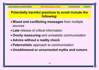 Risk and Crisis Communication CERC | PDF