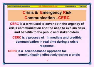 Risk and Crisis Communication CERC | PPT